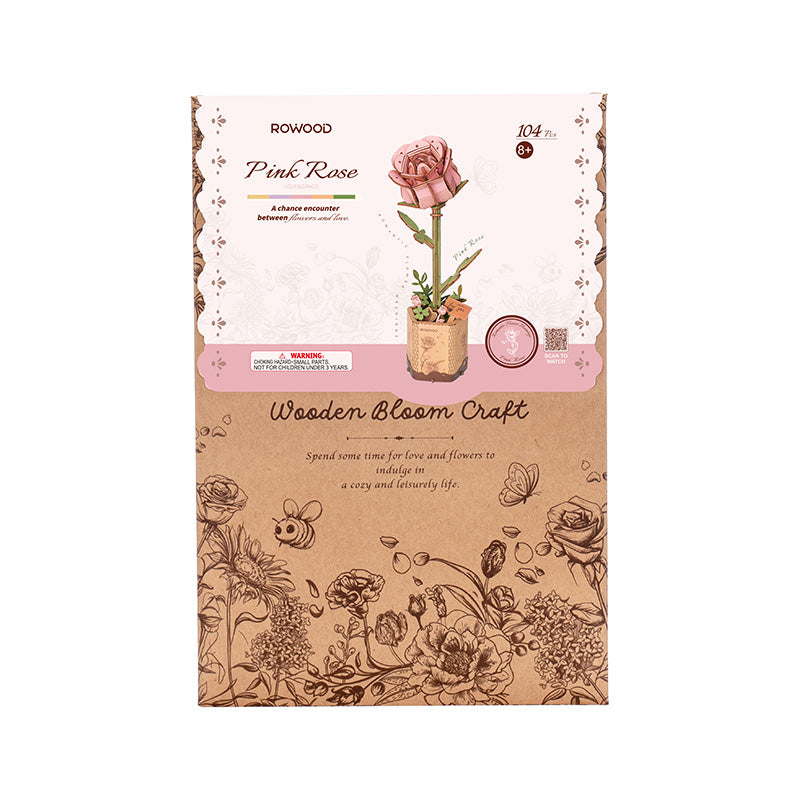 Rolife Rowood Flower Series TW041 Pink Rose – Treehouse Toys